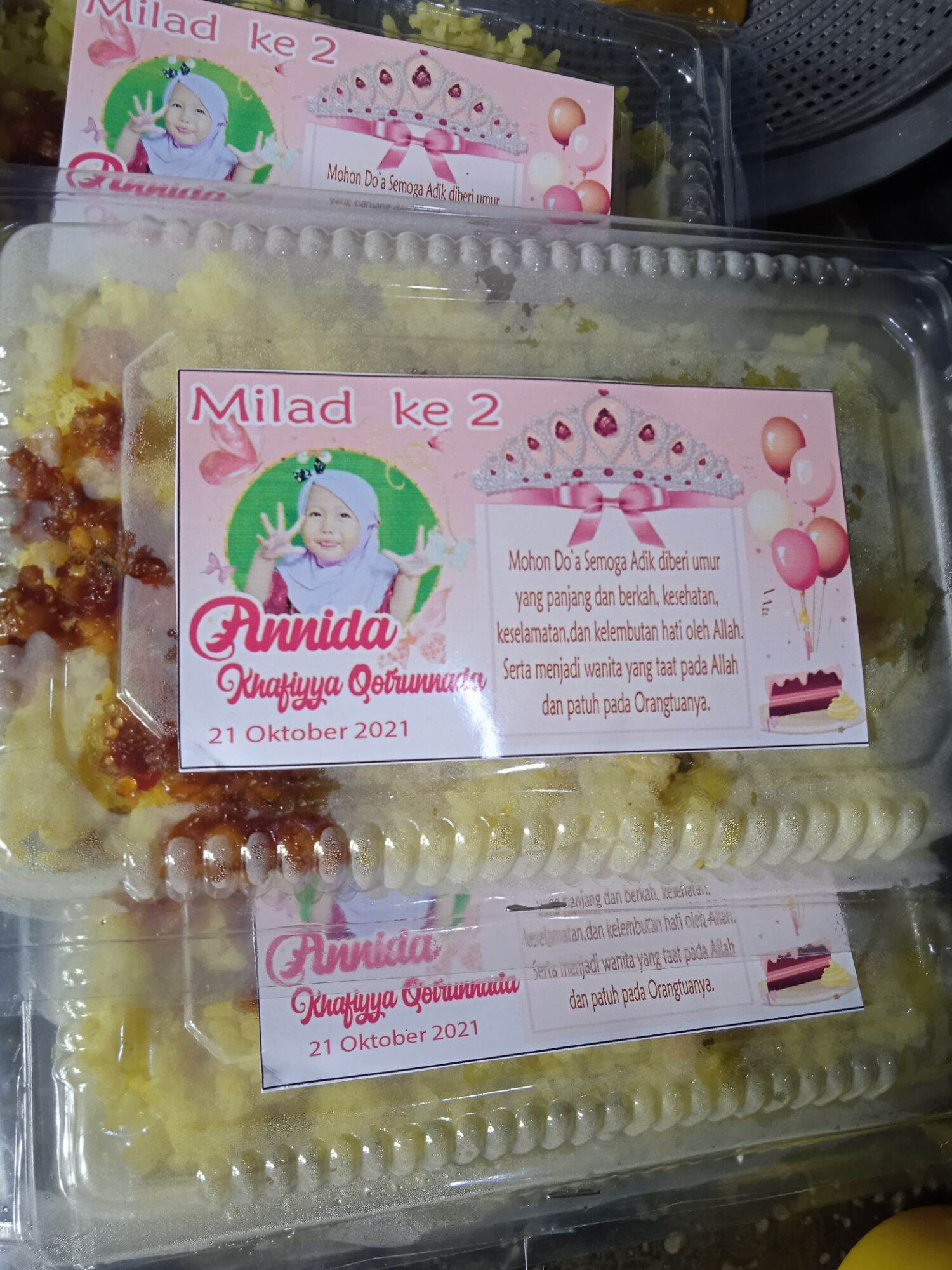 Stiker Nasi box ulangtahun ultah tasyakuran 10 lembar | Lazada Indonesia