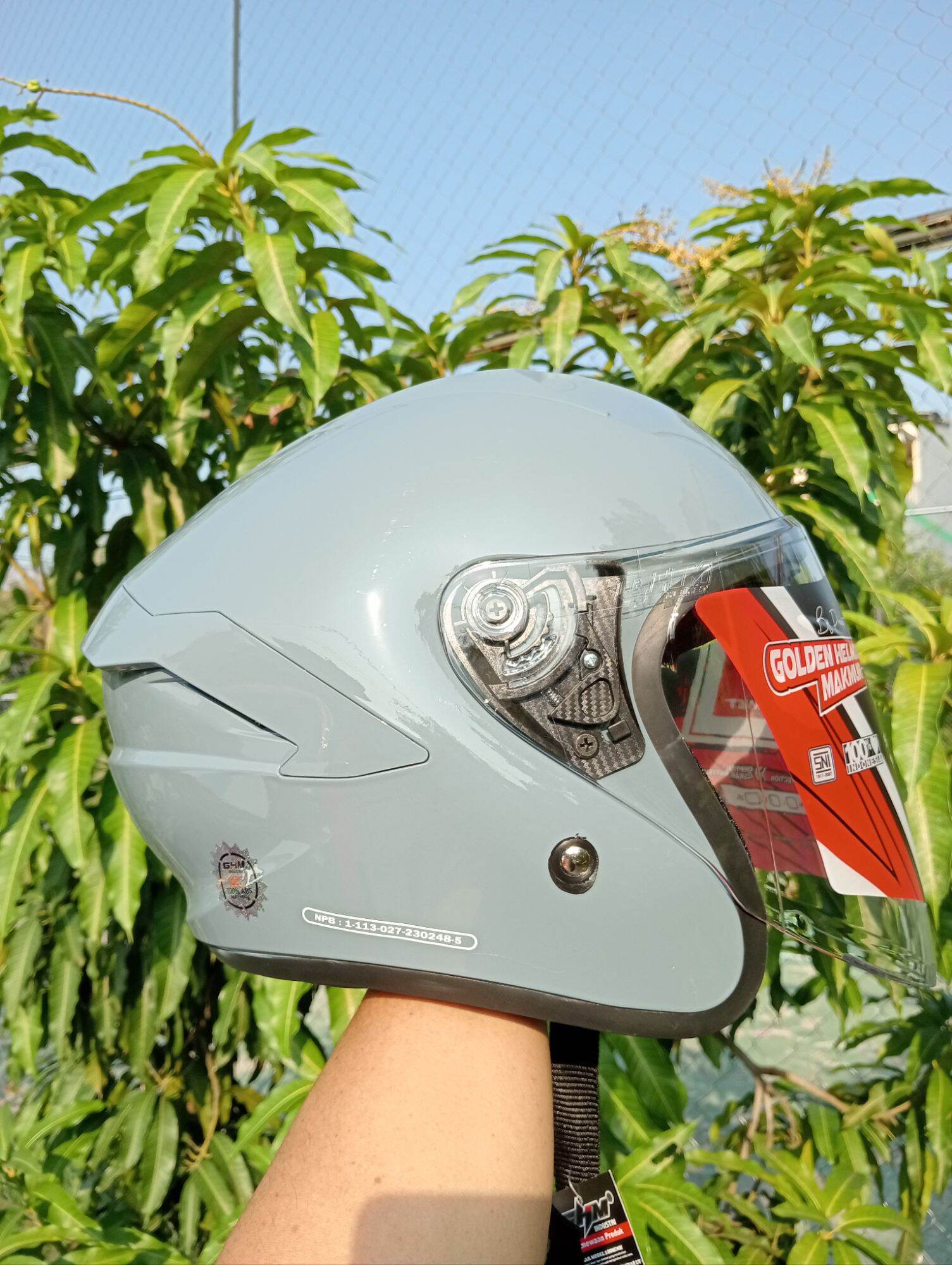 HELM GHM, STYLO SOLID HALF FACE DEWASA, HELM SNI ORIGINAL,BARU DAN ...