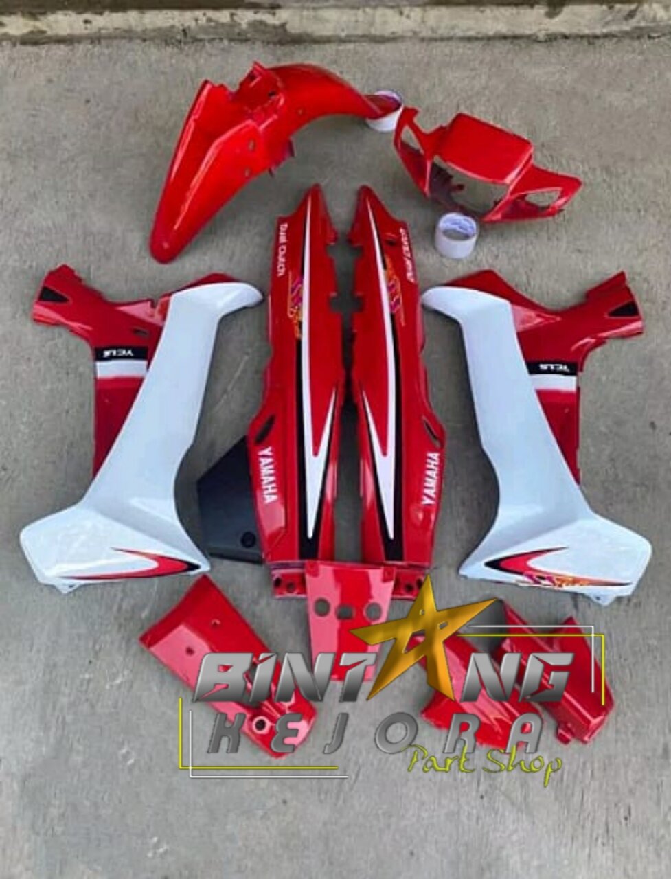 *Cover Body Bodi set Halus Yamaha Fizr Fiz R merah putih | Lazada Indonesia
