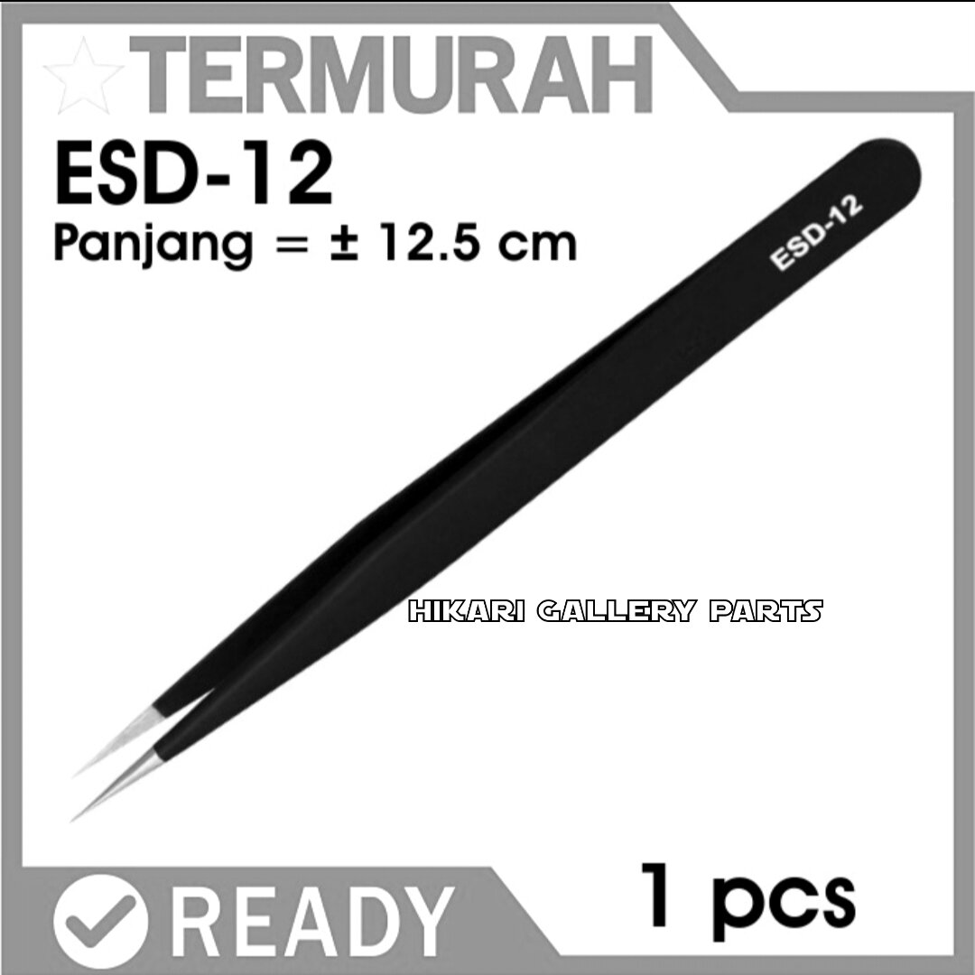 Pinset Tweezer 122mm 12.5cm Lurus Lancip ESD-12 / Pinset Vetuz Lurus Lancip esd 12 | Lazada ...