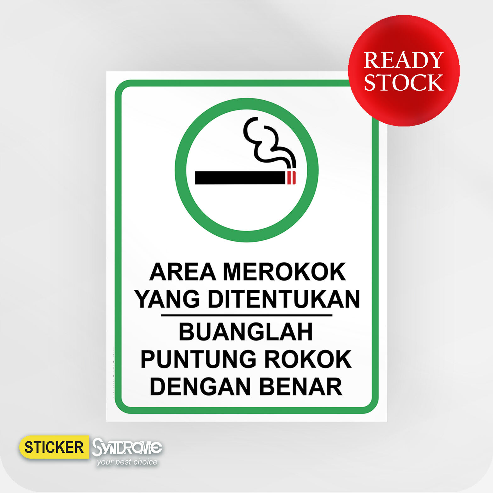 STICKER SAFETY SIGN K3 RAMBU SMOKING AREA STIKER VINYL TAHAN AIR | Lazada Indonesia