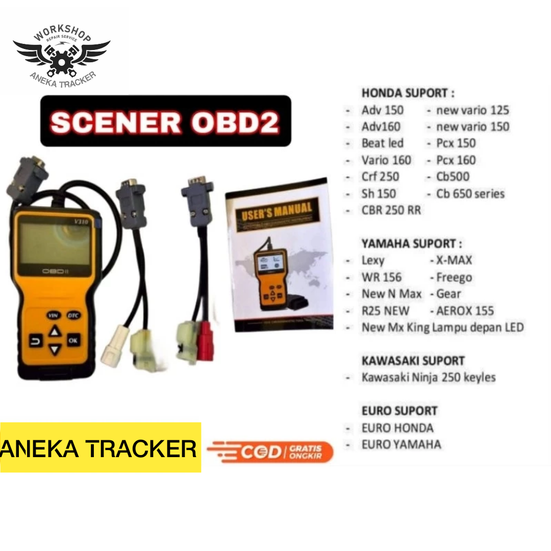 Scanner OBD2 Alat servis motor injeksi cek kode kerusakan reset ...