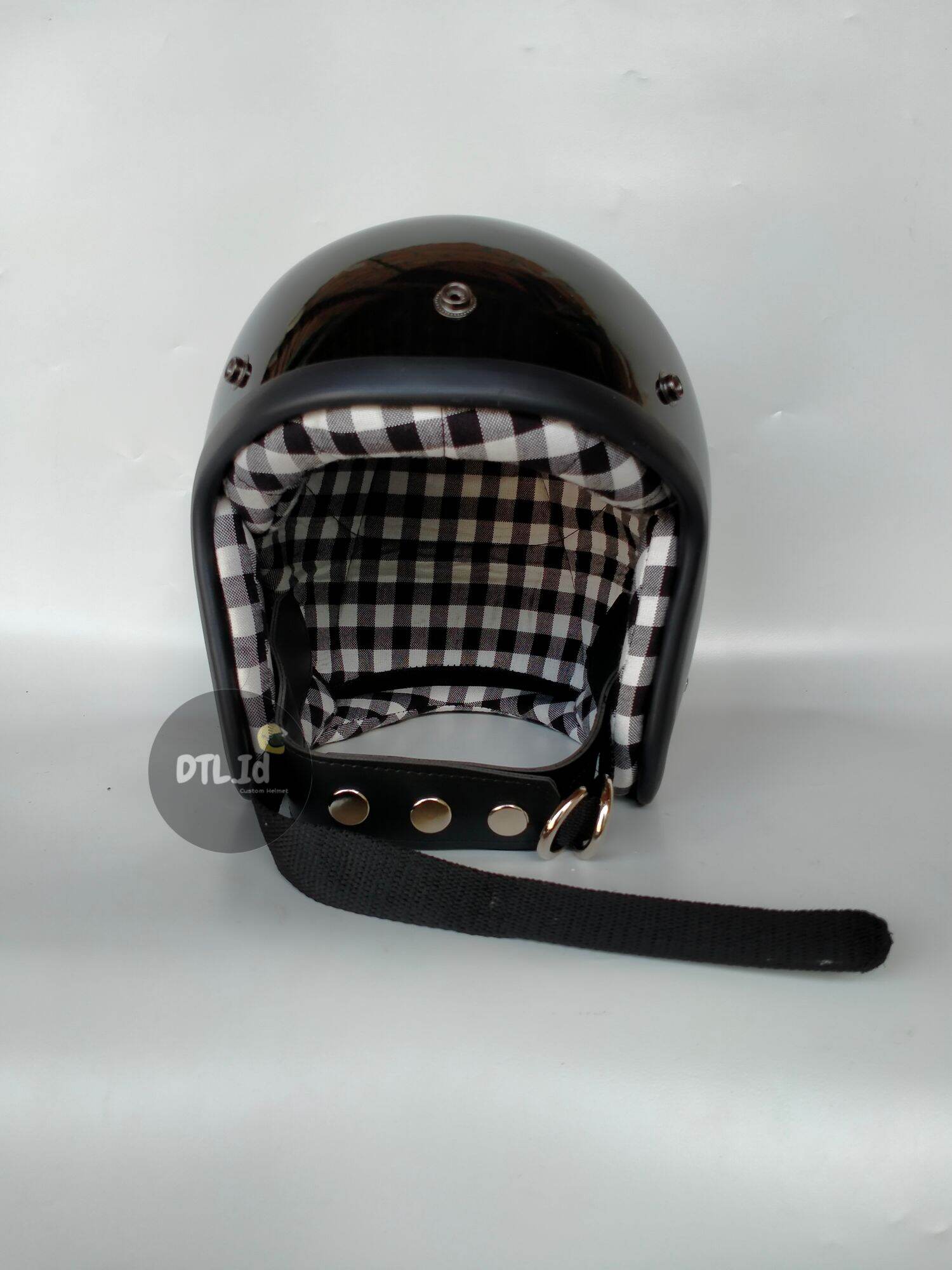 Helm Slim Head Hitam Busa Checkerboard | Lazada Indonesia