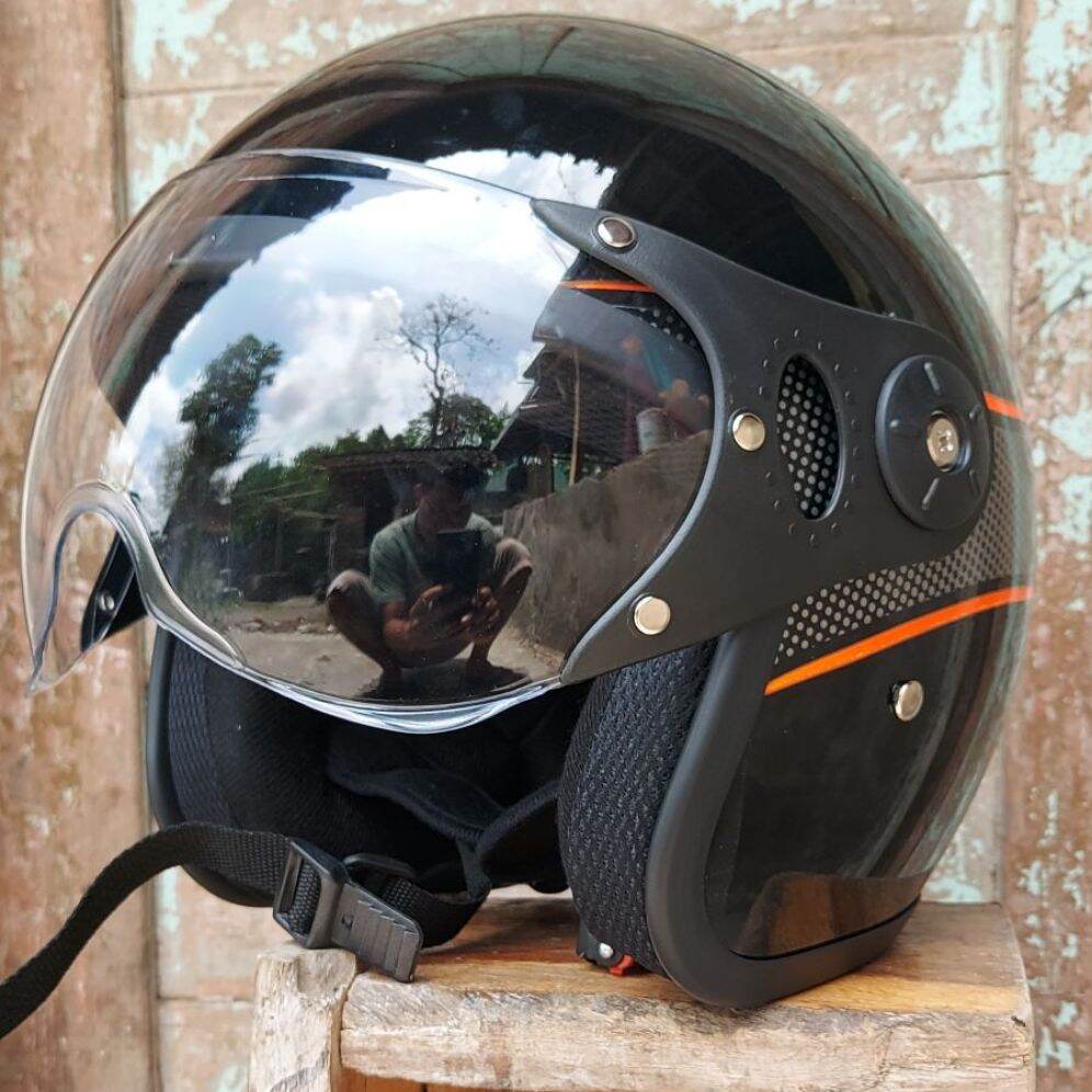 Helm Scoopy Hitam Visor Clear | Lazada Indonesia