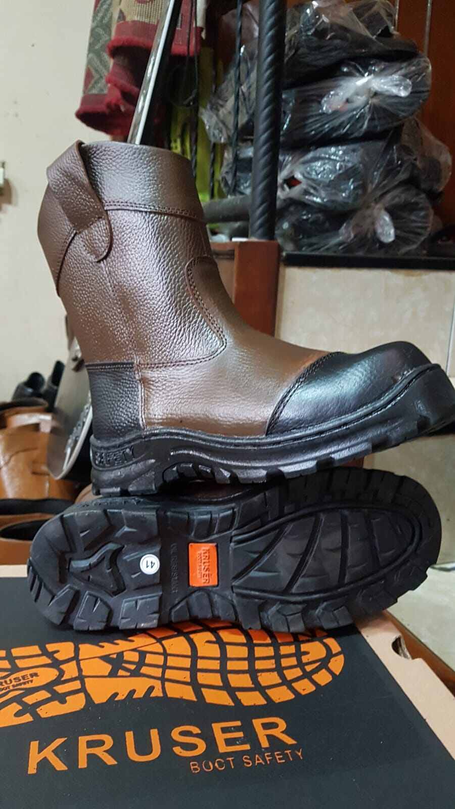 SEPATU SAFETY MURAH KRUSER SEPATUSAFETY KULIT SOL KARET UJUNG BESI ...