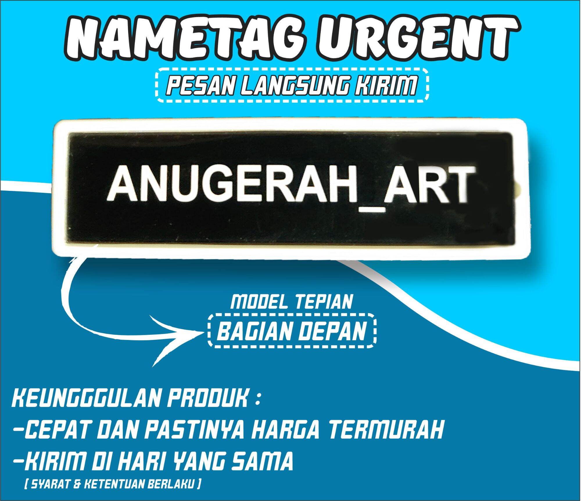 NAMETAG/NAME TAG/PAPAN NAMA/NAMA DADA/NAMETAG PENITI/NAMETAG PNS ...