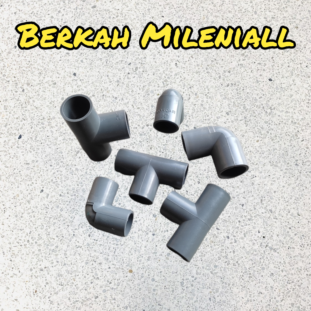 Keni pipa pvc T tee pipa air pvc 1/2 inch 3/4 inch tebal | Lazada Indonesia