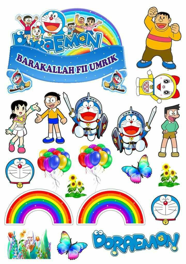 Topper cake kue ulang tahun doraemon free nama ucapan | Lazada Indonesia