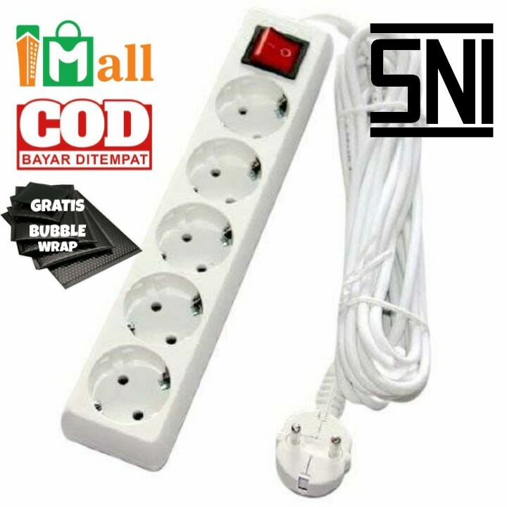 Stop Kontak Kabel Colokan Listrik 5 Lubang 4 Lubang 3 Lubang + Kabel ...