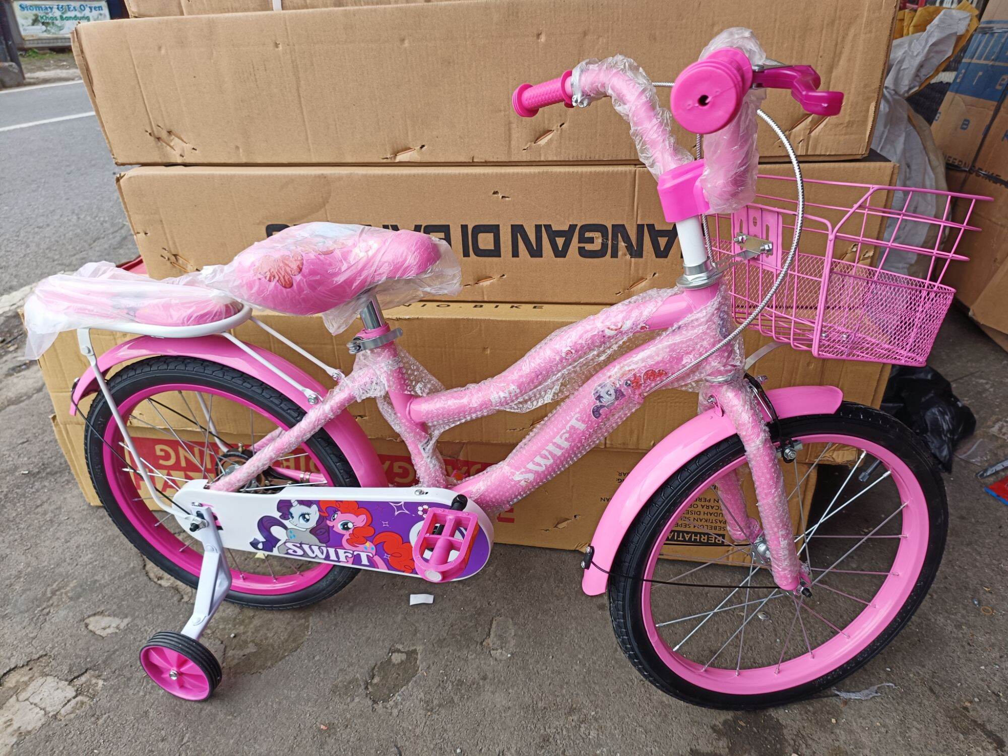 sepeda anak-anak ukuran 18inc merk Swift untuk anak 6-8 tahun warna ...