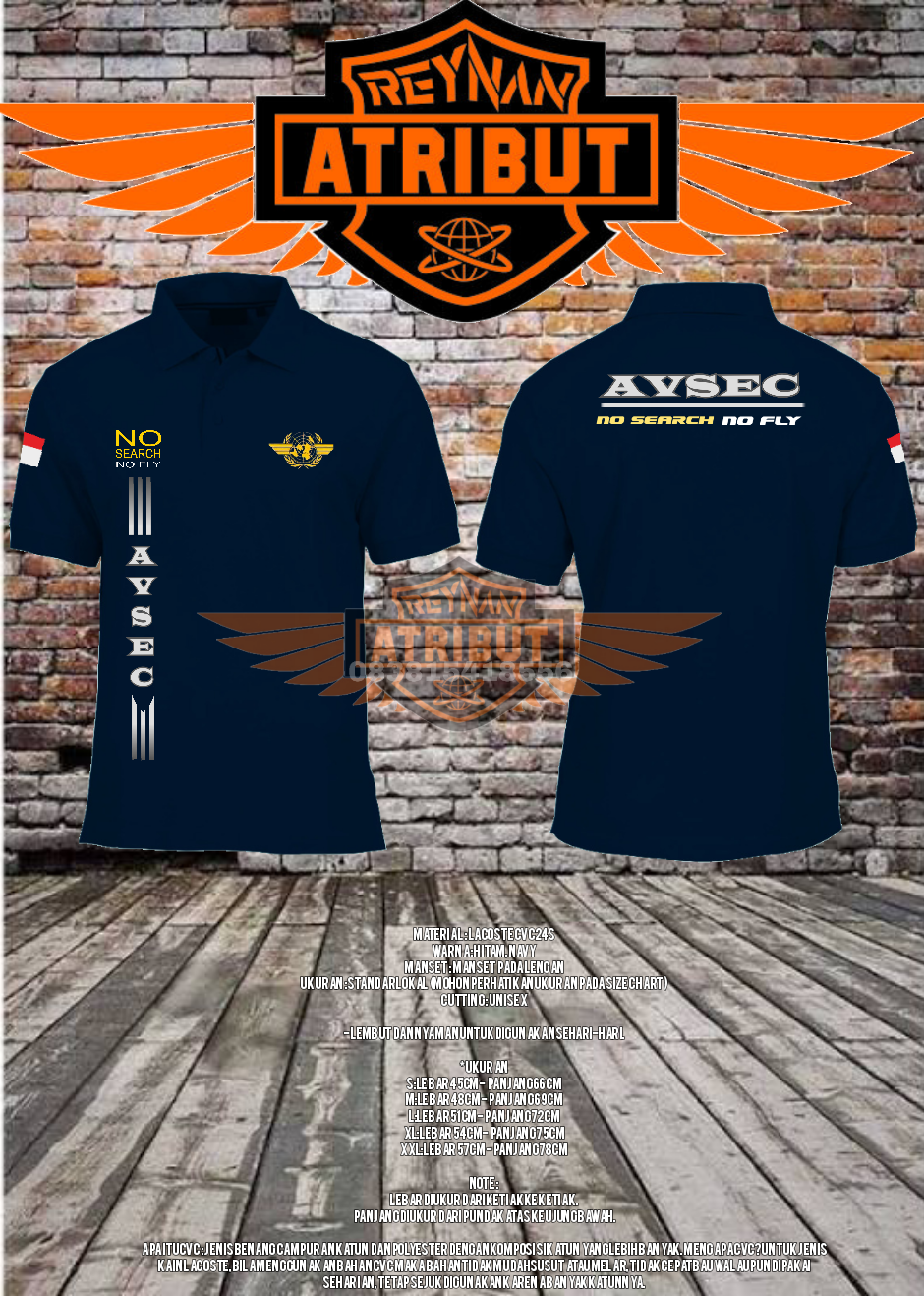 kaos polo avsec/ kaos wangki avsec/ kaos berkerah avsec/ avsec | Lazada ...