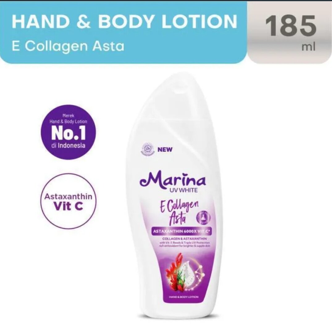 HAND BODY LOTION - MARINA UV WHITE - E COLLAGEN ASTA 185 ml/Ungu-Healthy glow 185 ml | Lazada ...