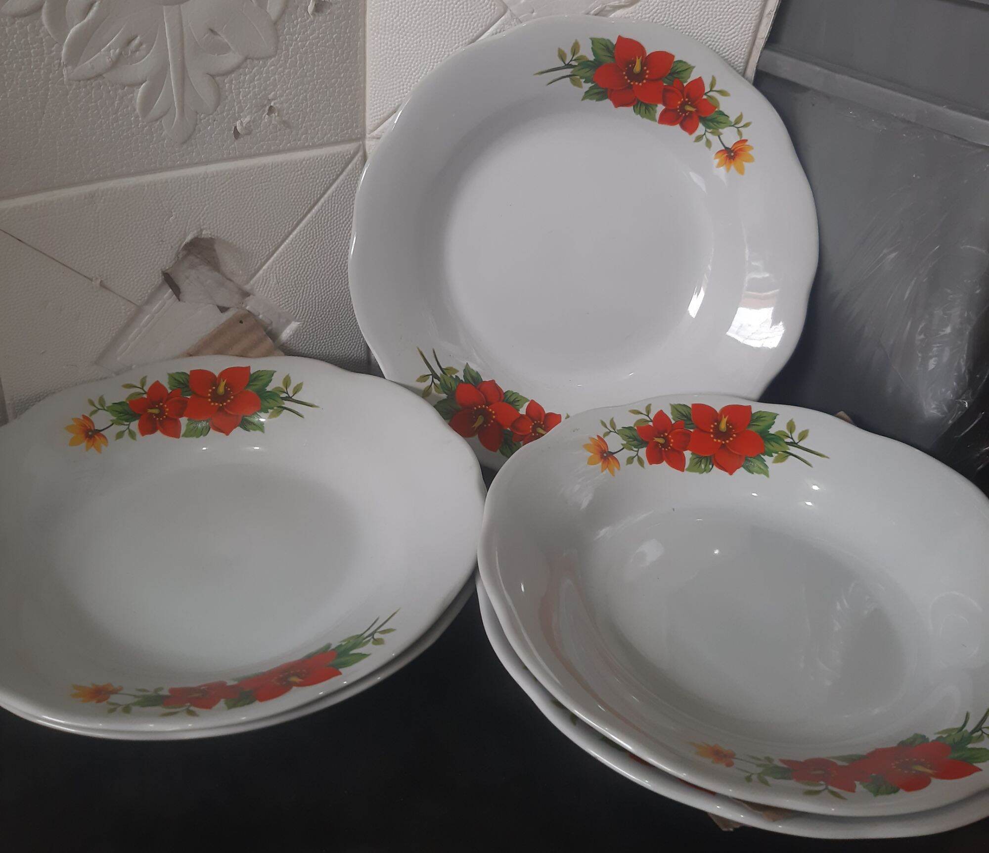 1 lusin(12pcs)PIRING MAKAN KERAMIK PARKIT 21,5 CM | Lazada Indonesia