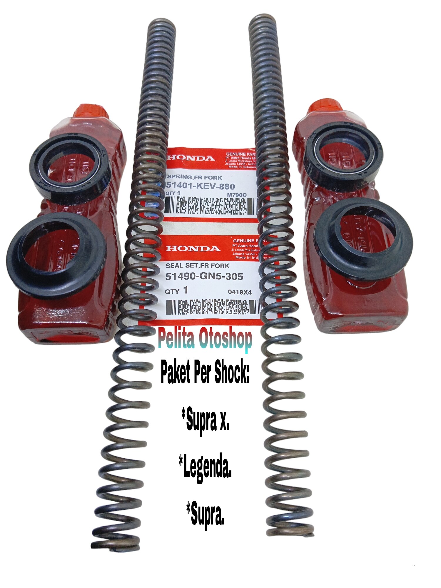 PAKET 4 ITEM PER SHOCK + OLI SHOCK + SEAL SHOCK DEPAN SUPRA / SUPRA X ...