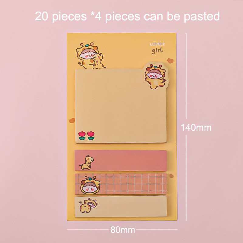 Sticky note aesthetic isi 4 line gambar binatang / pembatas buku lucu ...