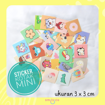 [25 Pcs] Stiker Mini Kotak/Stiker Seal/Stiker Freebies/Stiker Segel ...