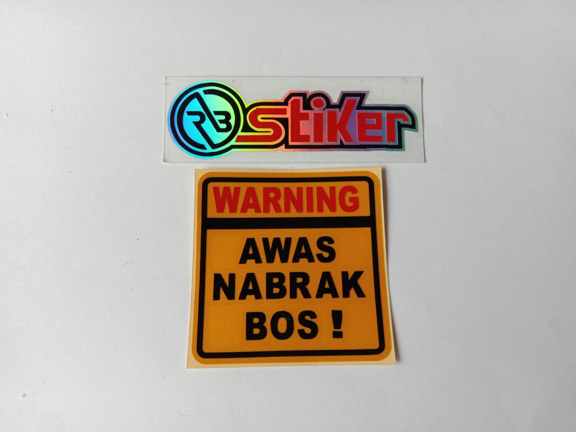 Stiker warning jaga jarak awas nabrak sabar bos stiker motor viral ...