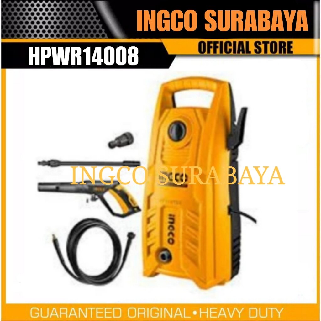 INGCO HPWR14008 JET CLEANER 130 BAR MESIN POMPA CUCI STEAM MOBIL MOTOR ...