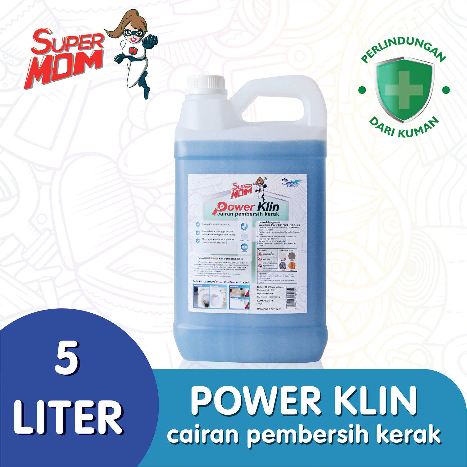 SUPER MOM POWER KLIN 5 LITER | Lazada Indonesia