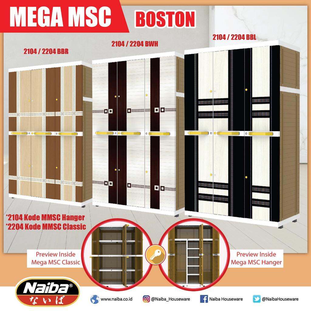 Lemari plastik ganting Cermin Naiba 3 Pintu Mega MSC Mirror Hanger 2124 | Lazada Indonesia