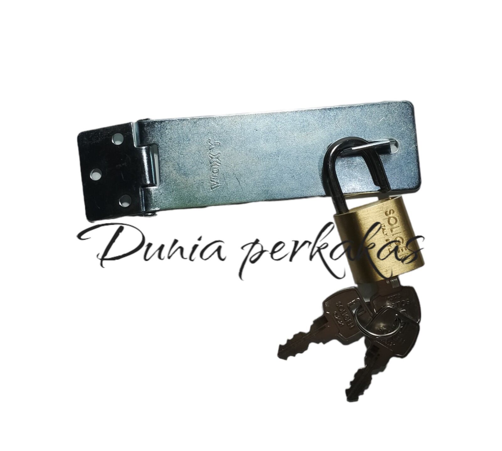 Paket gembok soligen baja hitam 25mm + overpal plat 4'' | Lazada Indonesia