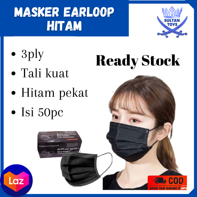 masker earloop hitam 3ply isi 50pcs masker cantol hitam masker nonhijab ... masker earloop hitam 3ply isi 50pcs masker cantol hitam masker nonhijab ...