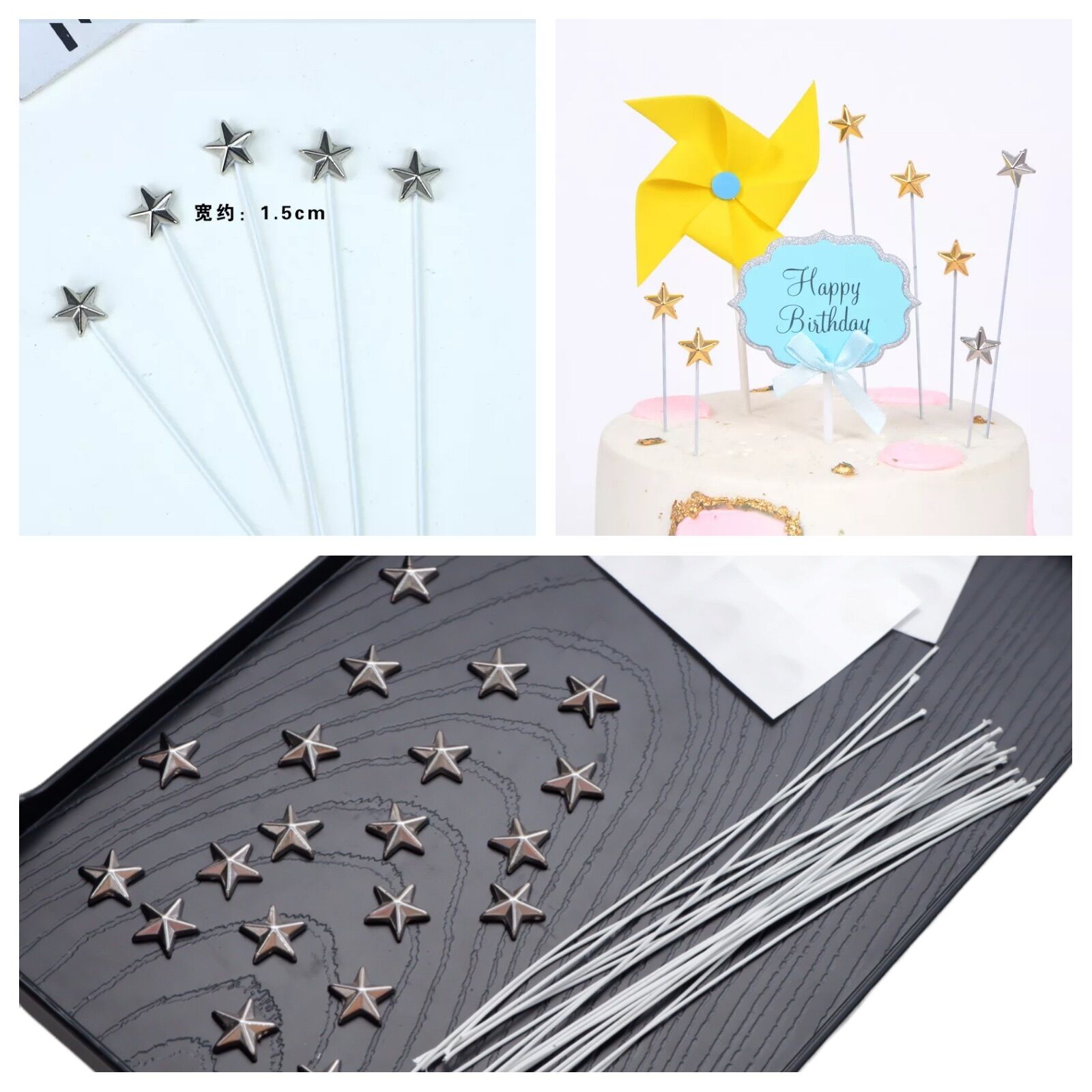 Cake topper hiasan kue star mini silver 20 pcs | Lazada Indonesia