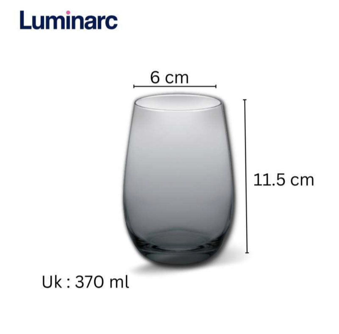 Gelas 370ml Luminarc High Ball Maine Grey - 1pc | Lazada Indonesia