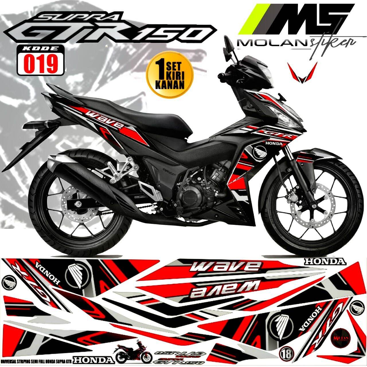 Decal Stricker Striping Variasi Honda Supra GTR 150 2016-2022 SHARK ...