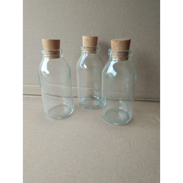 Botol Kaca asi 100 ML plus tutup kayu / Botol kaca asi / Vas bunga kaca ...