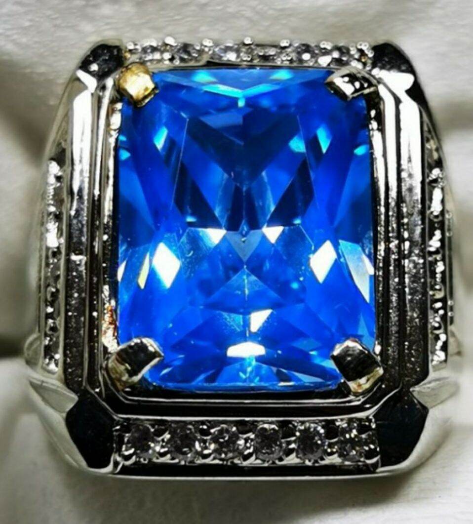 CINCIN BATU BLUE TOPAS SWISS • HIGH GRADE / SUPER STONE | Lazada Indonesia