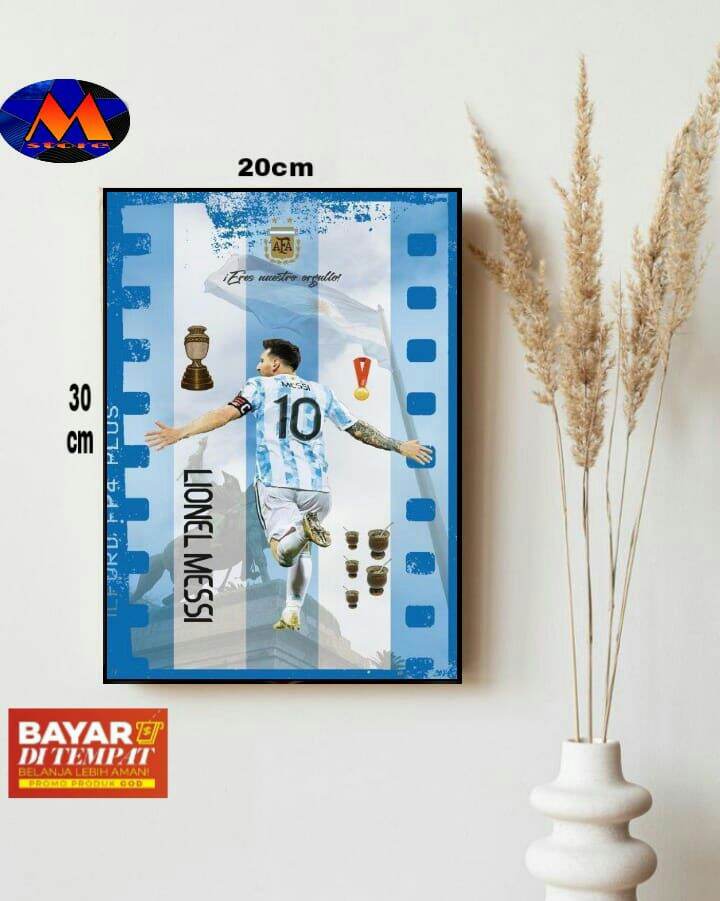 HIASAN DINDING LIONEL MESSI/POSTER KAYU LIONEL MESSI/POSTER MESSI ...
