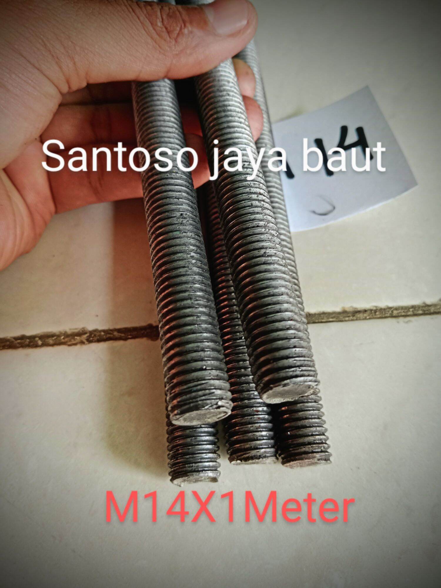 As Drat M14 Panjang 1 Meter Drat kasar (P2.0)Baut Long Full Drat ...
