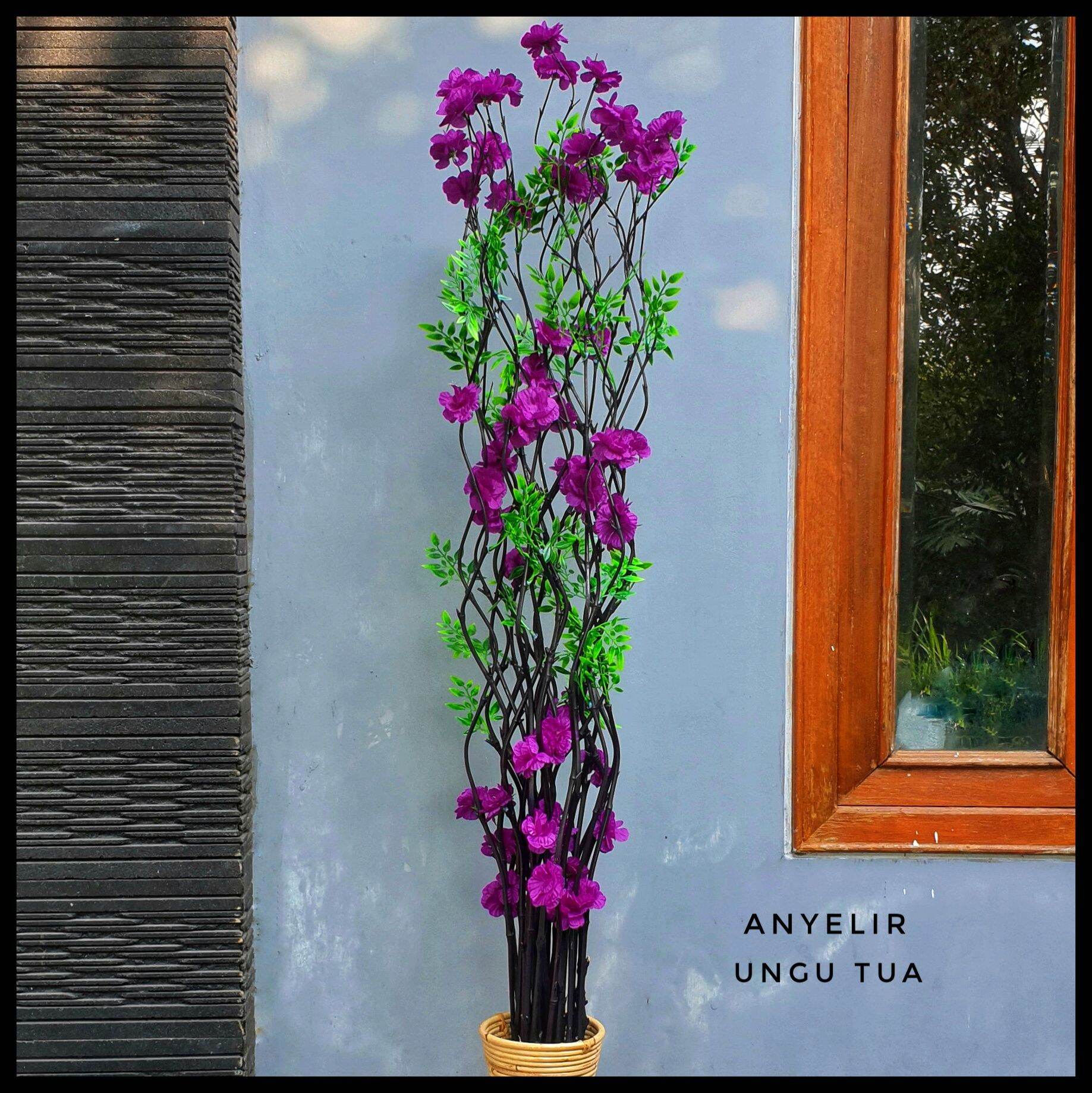 20 Batang Bambu Ulir Anyelir Ungu Tua Tinggi 180m cm (Tidak Termasuk ...