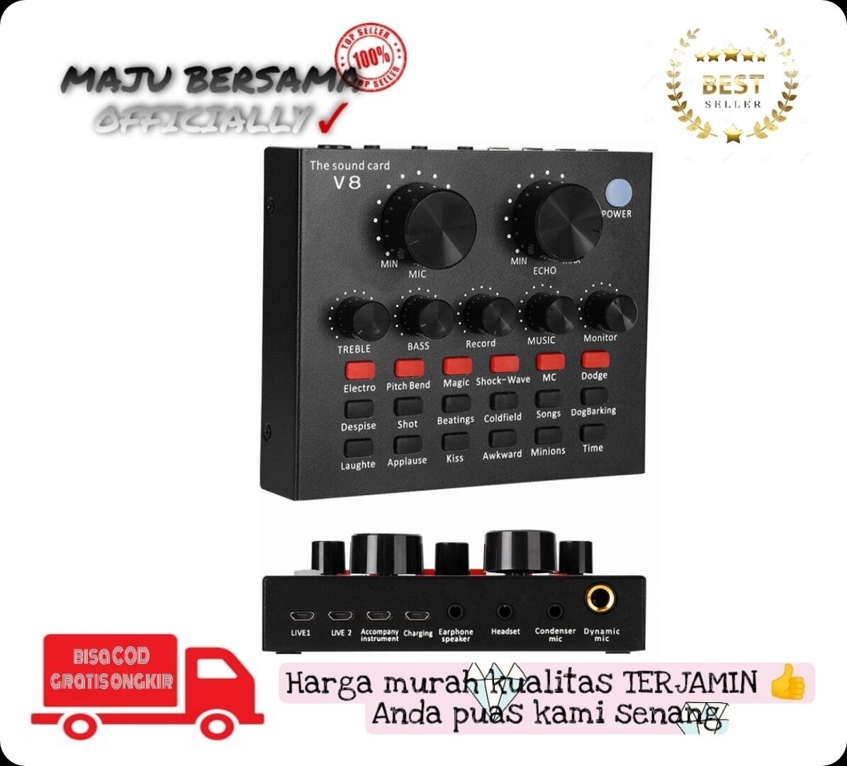 MB - Sound card V8 mixer audio bluetooth USB External soundcard live ...