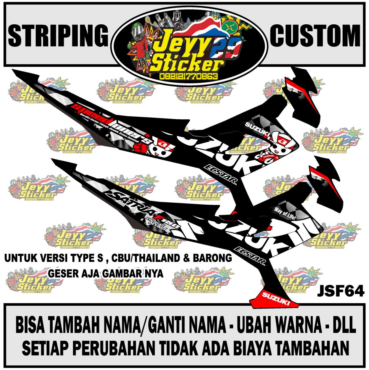 STRIPING CUSTOM SATRIA FU FACELIFT / TYPE S / CBU THAILAND / BARONG ...