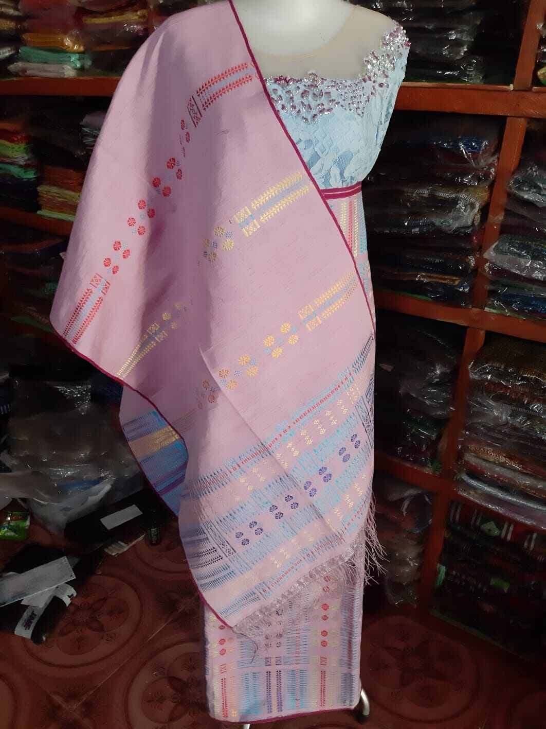 REALPICTNYA SONGKET WARNA LILAC - KAIN SONGKET PUCCA BINTIK SUDAH ...
