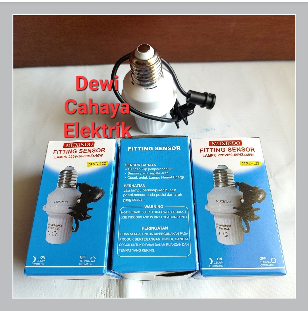 Muxindo Fitting Sensor Lampu E27 Otomatis Cahaya Gelap Menyala ...