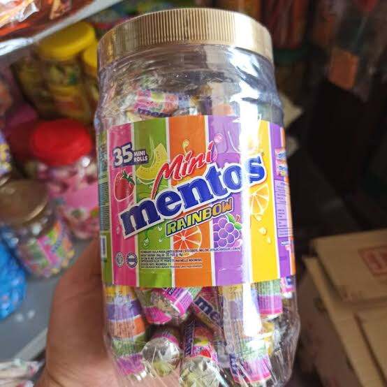 permen mentos mini roll rol rasa aneka buah fruity toples isi 35 pcs | Lazada Indonesia