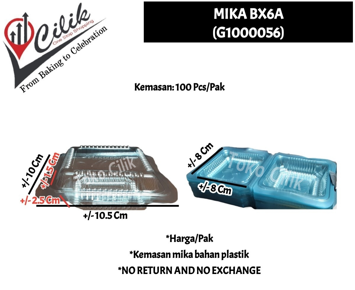 kemasan mika plastik 6A wadah makanan snack dessert kue nasi bento ...