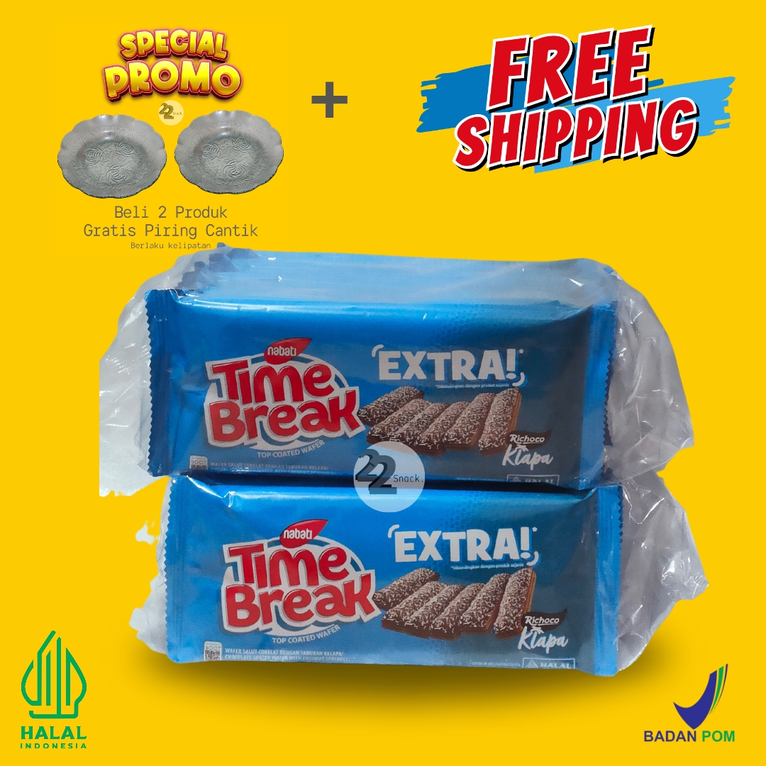 Jajanan warung Wafer Nabati Time Break Rasa Klapa New 34gram | Lazada ...