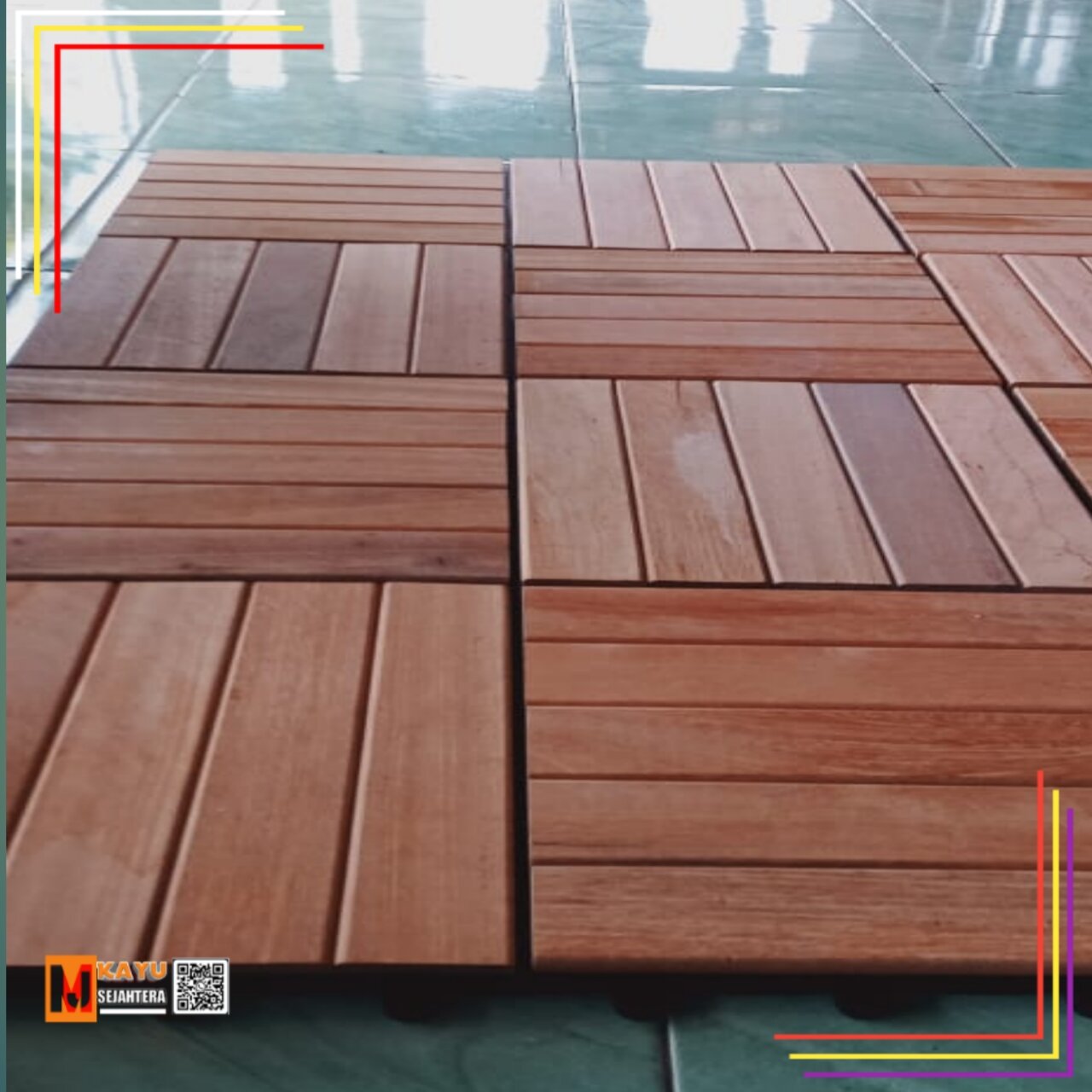 Deck Tile Kayu Lantai Taman Teras Kolam Flooring Kayu Bengkirai Bongkar ...