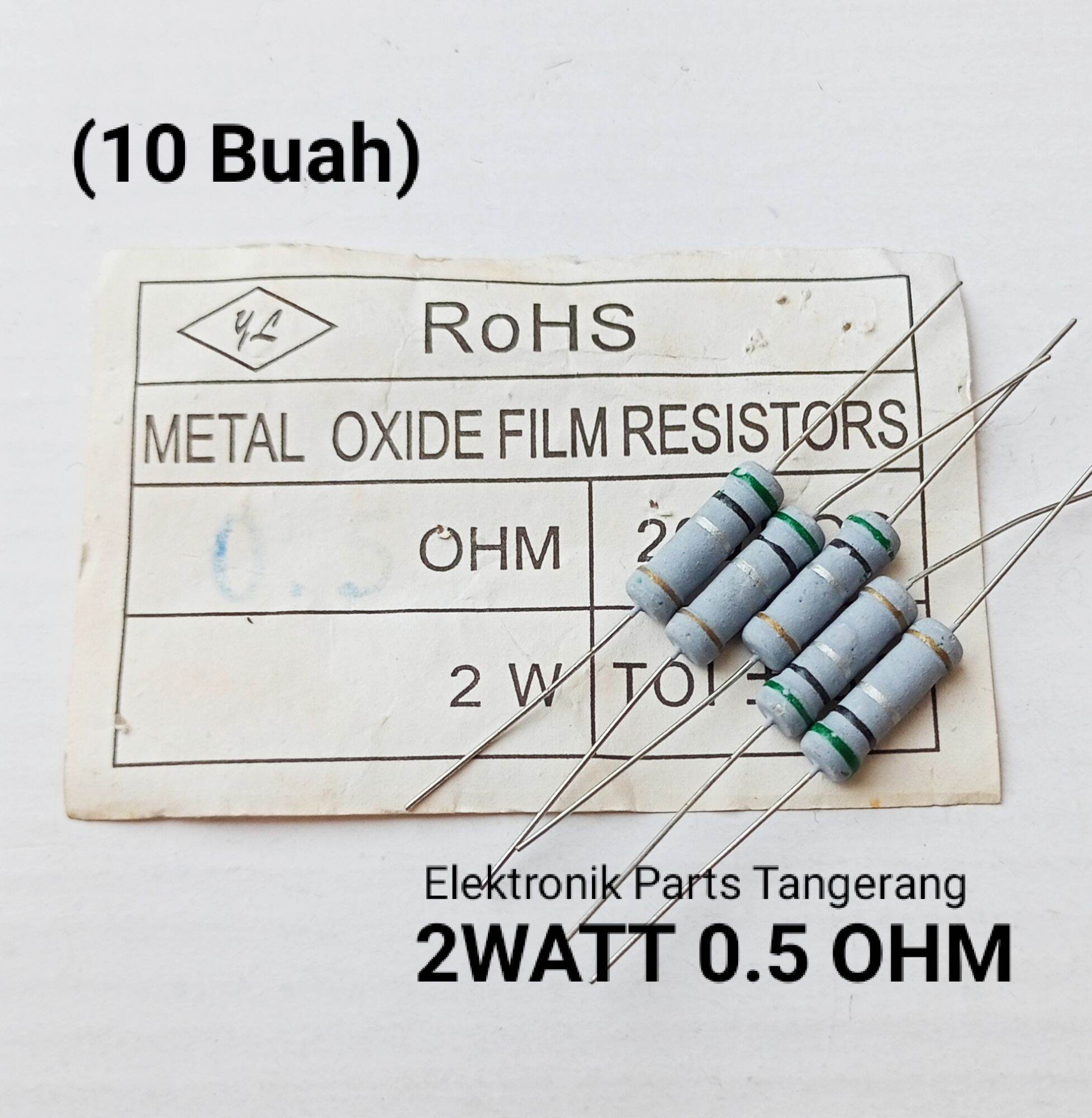 (10 PCS) RESISTOR 2WATT 0,5 OHM 5% RESISTOR 2 WATT 0,5 OHM RESISTOR 2W ...