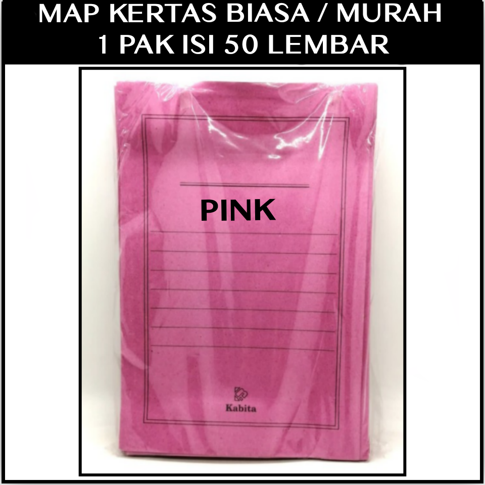 Map Kertas Folio Murah / Stop Map Biasa Warna Pink 1 Pak isi 50 Lembar ...