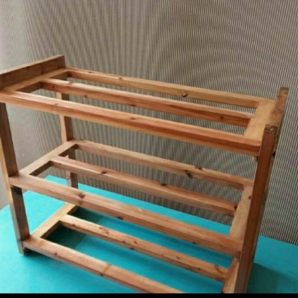 Rak Sepatu/Sendal Kayu Jati Belanda 3 Susun Bongkar Pasang | Lazada ...