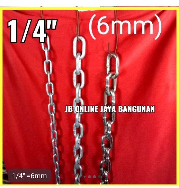 rantai besi putih galvanis rantai gembok pager rantai kapal 3mm, 5mm ...