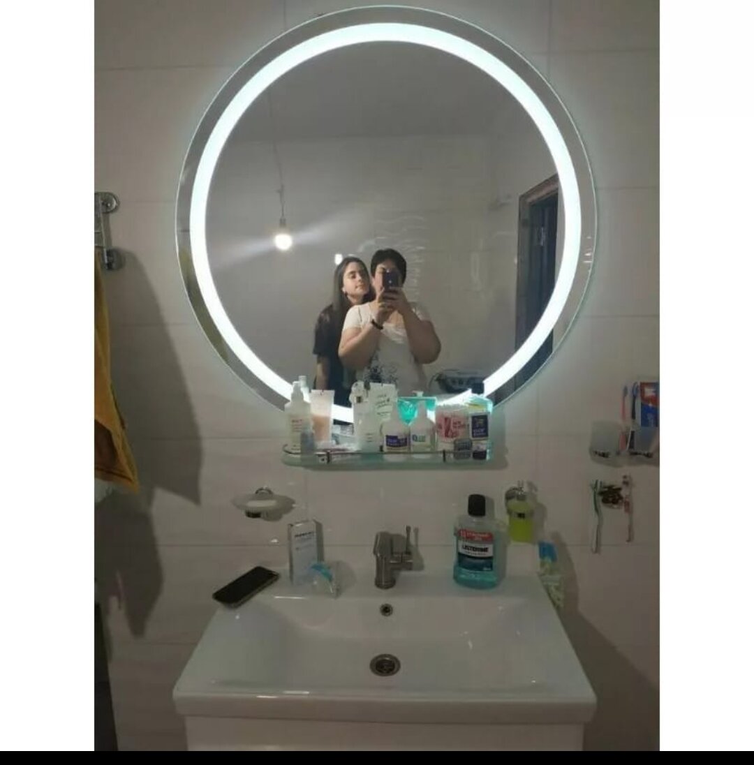 Cermin Layar Sentuh Wastafel Gantung Cermin LED Kamar Mandi D50 ...