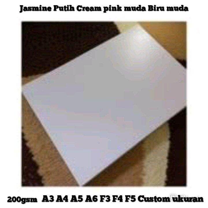 Kertas Jasmine Putih 180gsm A3 A4 A5 A6 F3 F4 F5 Custom Ukuran | Lazada ...
