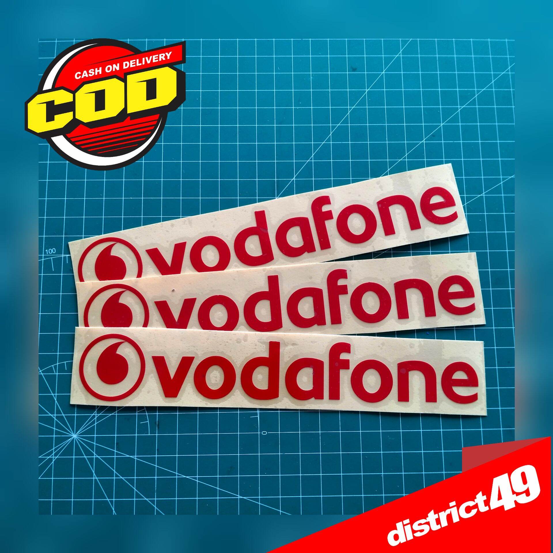 Sticker cutting Vodafone - Cutting sticker Vodafone - Stiker sports ...