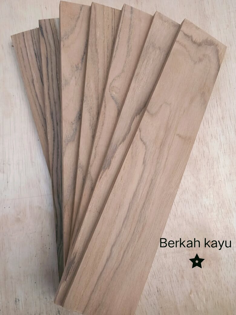 bahan kerajinan kayu jati asli jawa sudah halus tebal 1cm | Lazada ...